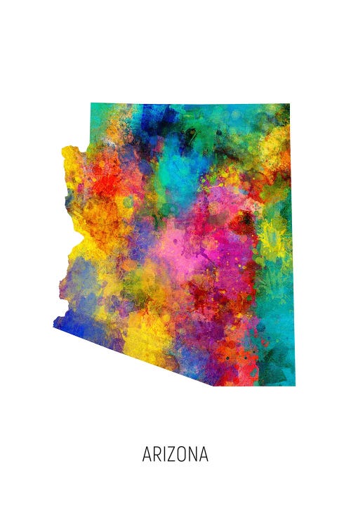 Arizona Map Canvas Wall Art by Michael Tompsett | iCanvas