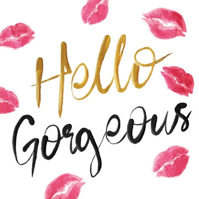 Bath Humor Hello Gorgeous Canvas Wall Art by Tara Reed | iCanvas