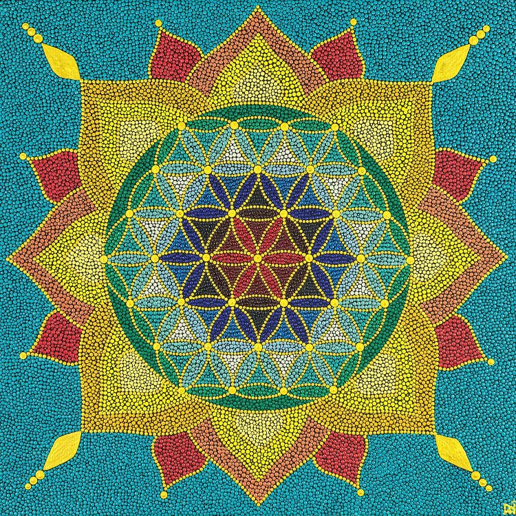 Mandala Flower Of Life I Canvas Wall Art by Nadya Al-Haroun | iCanvas