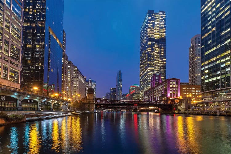 The Chicago River Canvas Wall Art by Jon Bilous | iCanvas