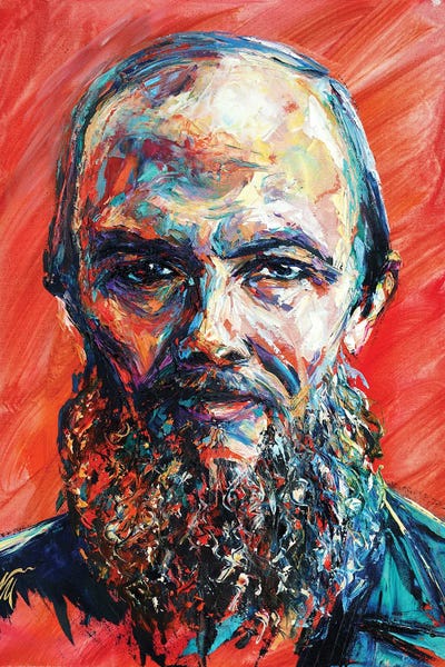Painting Art & Collectibles Acrylic Fyodor Dostoyevsky Portrait Mini ...