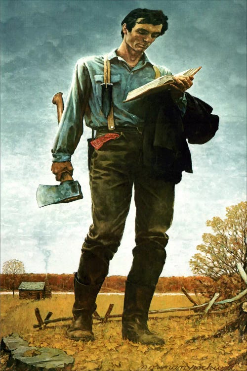 Lincoln the Railsplitter Canvas Wall Art by Norman Rockwell | iCanvas