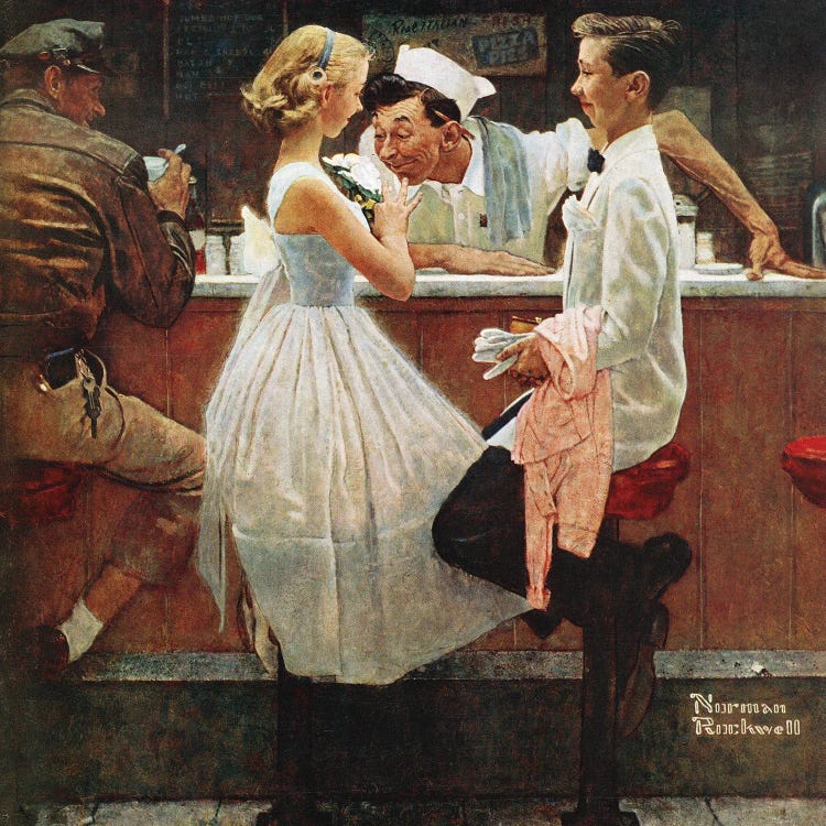 After The Prom Canvas Wall Art by Norman Rockwell | iCanvas