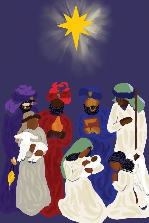 Black Nativity Art Amyhill 3 Pieces African American Christmas