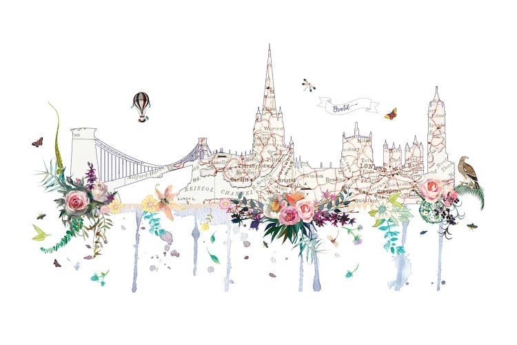 Perth Collage Skyline Canvas Wall Art by Natalie Ryan | iCanvas