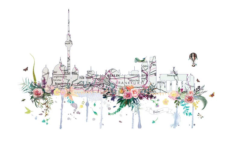 Christchurch Collage Skyline Canvas Wall Art by Natalie Ryan | iCanvas