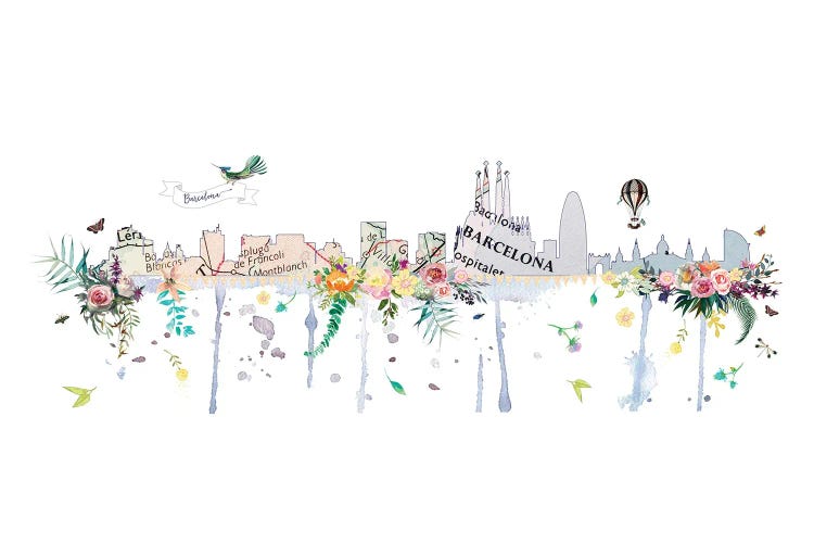 Christchurch Collage Skyline Canvas Wall Art by Natalie Ryan | iCanvas