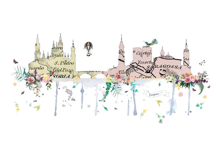 Perth Collage Skyline Canvas Wall Art by Natalie Ryan | iCanvas