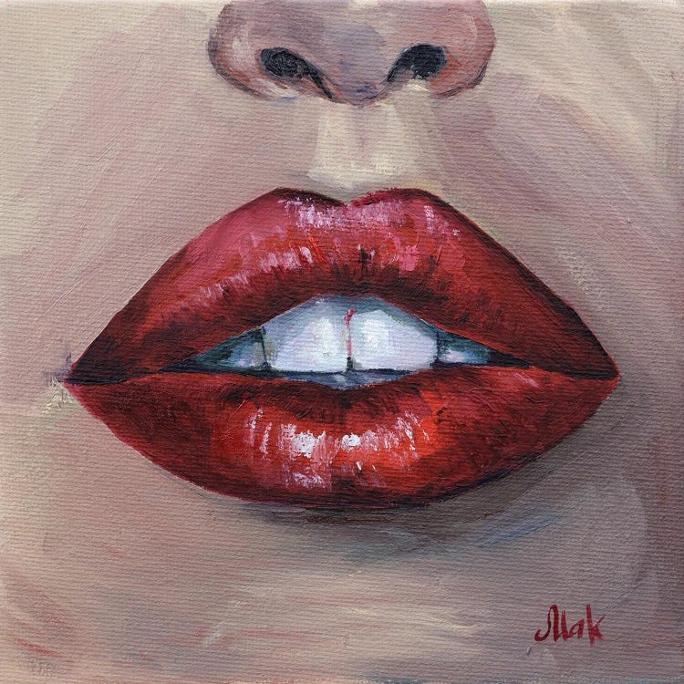Red Lips Canvas Wall Art by Allyson Gutchell | iCanvas