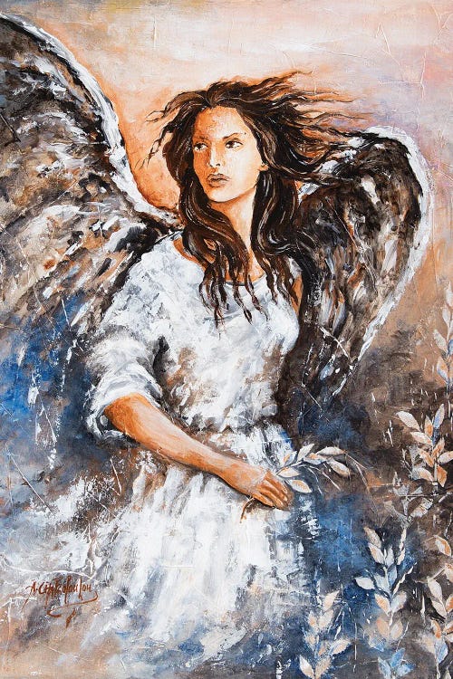 Modern Angel Canvas Wall Art by Nastasiart | iCanvas