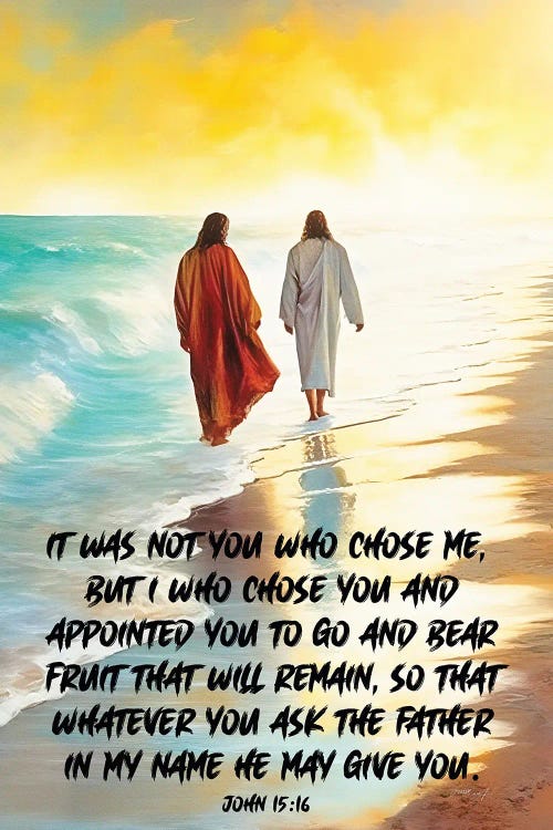 A Beach Scene With Jesus And A Friend Qu - Canvas Wall Art | OLena Art