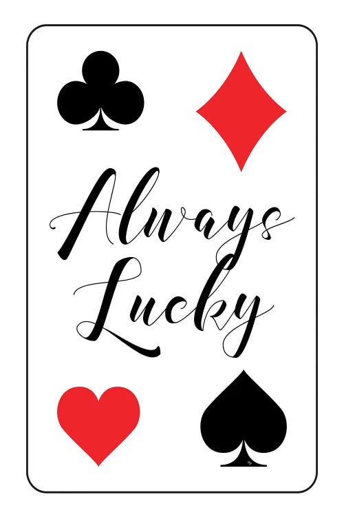 Always Lucky Playing Card Canvas Wall Art by Martina Pavlova | iCanvas