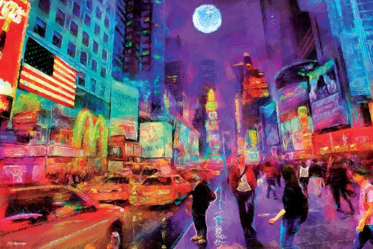 Times Square In Color Canvas Wall Art by P.D. Moreno | iCanvas