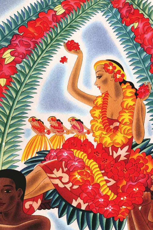 Hawaiian Hula, c1940s Canvas Wall Art by Piddix | iCanvas