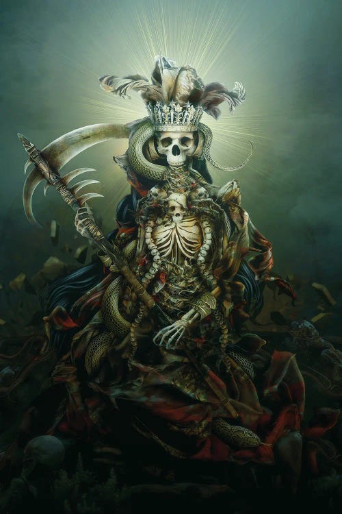 Skeleton Queen II Canvas Wall Art by Riza Peker | iCanvas