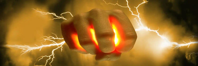 Lightning coming out of hand Canvas Wall Art | iCanvas