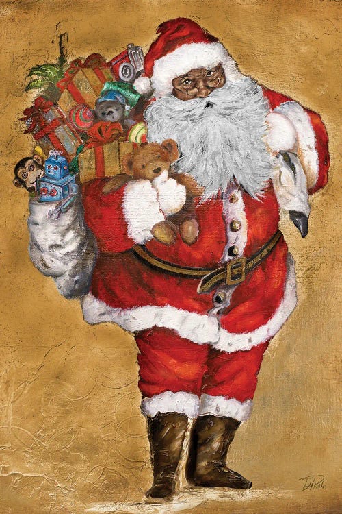 African American Jolly St. Nick Can - Canvas Wall Art | Patricia Pinto