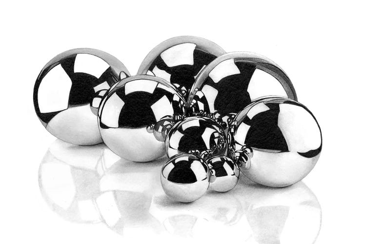 Chrome Balls I Canvas Wall Art by Paul Stowe | iCanvas