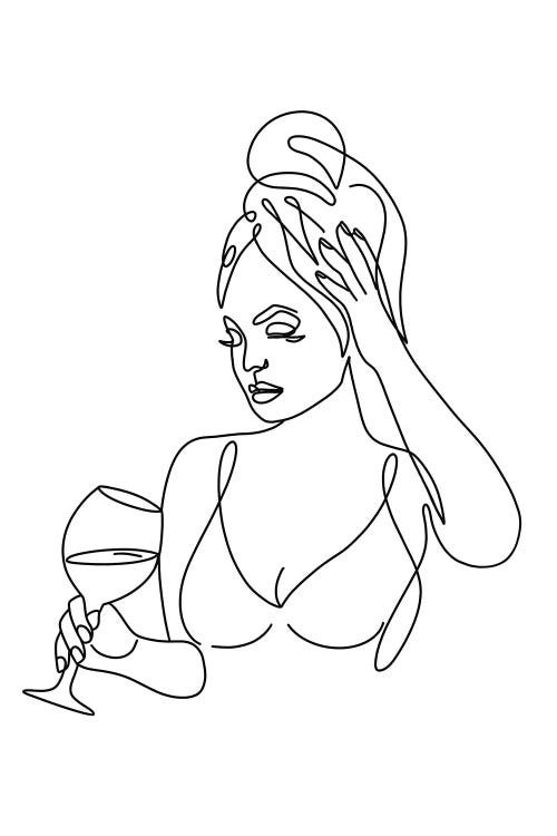 Female Minimalist Bust Canvas Wall Art by Paul Rommer | iCanvas