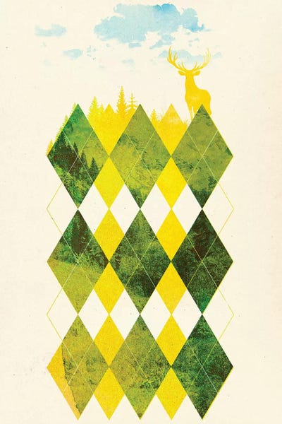 Sunny Stag Canvas Print by Robert Farkas | iCanvas