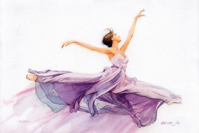 Ballet Dancer Watercolor Painting