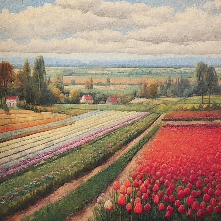 Tulip Fields XI Canvas Wall Art by RileyB | iCanvas