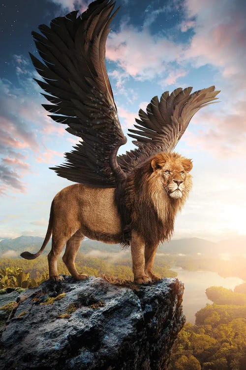 Winged Lion Canvas Wall Art by Ruvim Noga | iCanvas
