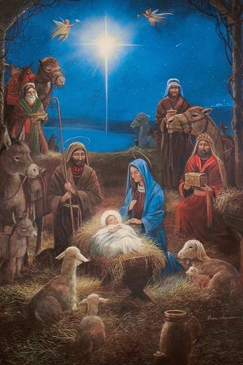 Nativity scene painting store