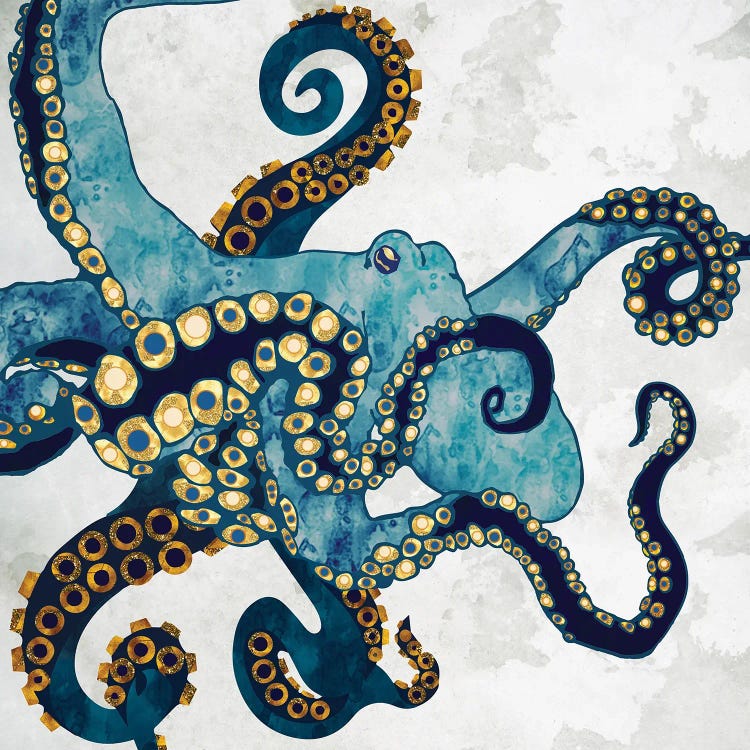 Metallic Octopus Vi Canvas Wall Art by SpaceFrog Designs | iCanvas