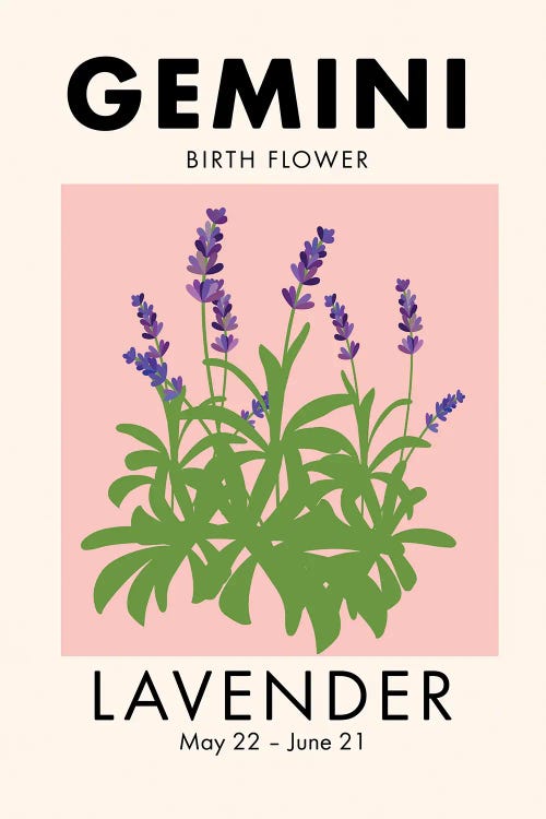 Gemini Birth Flower Canvas Wall Art by Jania Sharipzhanova | iCanvas