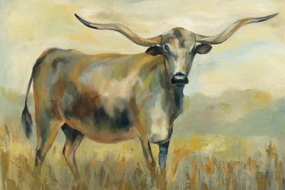 Longhorn Cow Canvas Art by Silvia Vassileva | iCanvas