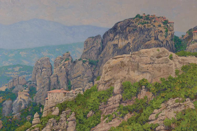 Meteora. Greece Canvas Wall Art by Simon Kozhin | iCanvas