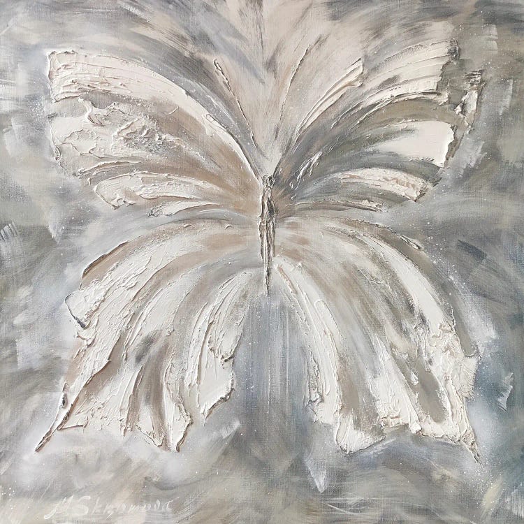 Silver Butterfly Canvas Wall Art by Marina Skromova | iCanvas