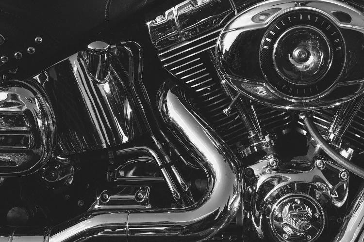 Harley Davidson Evolution Engine Canvas Wall Art by Patent77 | iCanvas