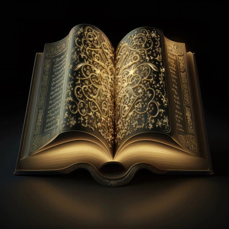 Ancient Book Glowing Canvas Wall Art by Spacescapes | iCanvas