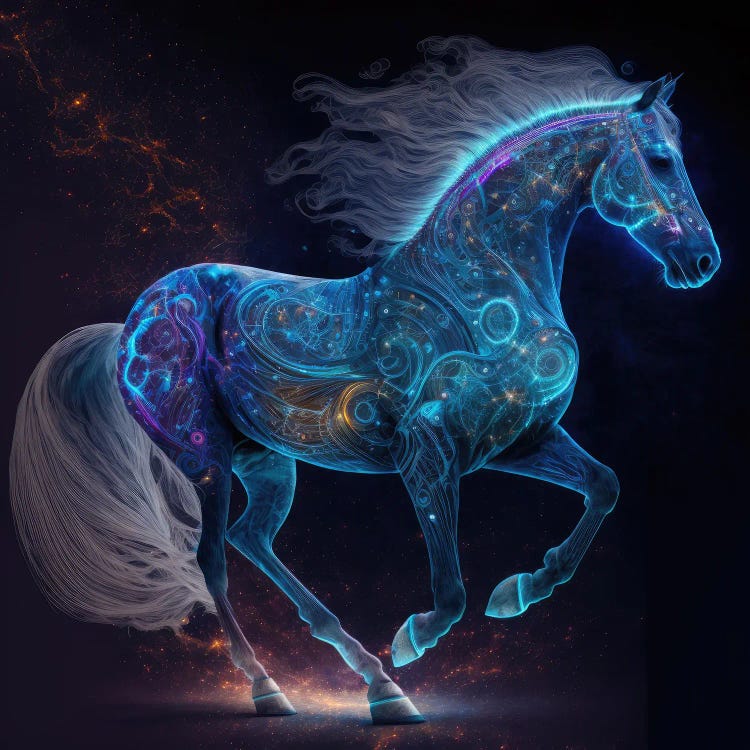 Celestial Wonder Stallion Canvas Wall Art by Spacescapes | iCanvas