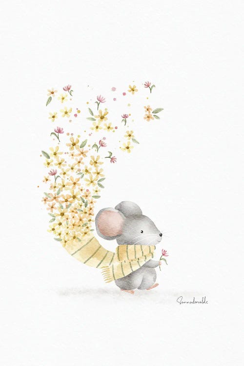 Spring Mouse Canvas Wall Art by Sanna Sjöström | iCanvas