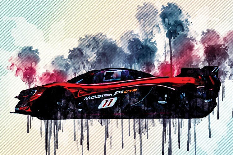Mclaren P1 Gtr 2021 Side View Ext - Canvas Wall Art | Sissy Angelastro
