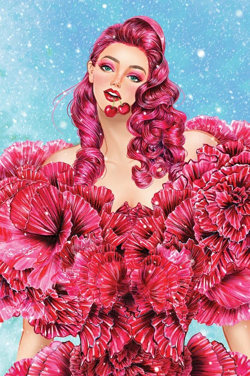 Cherry And Lips Canvas Wall Art by Art Mirano | iCanvas