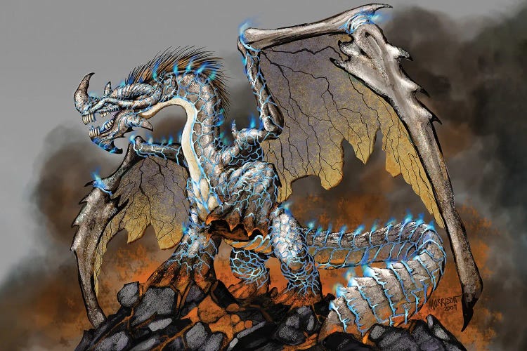 Catastrophic Dragon Eathquake Can - Canvas Wall Art | Stanley Morrison