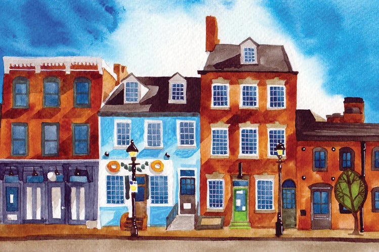 Fell's Point, Baltimore Canvas Wall Art by Terri Kelleher | iCanvas