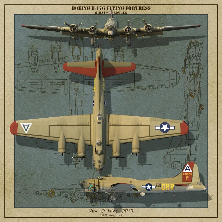 A B-17G Flying Fortress Strategic Bomb - Canvas Wall Art | Kurt Miller