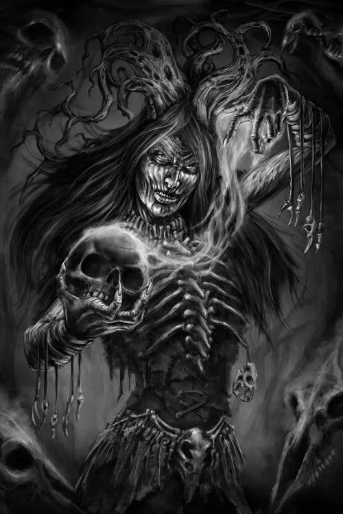 Finnish Mythology Witch Canvas Wall Art by Tero Porthan | iCanvas