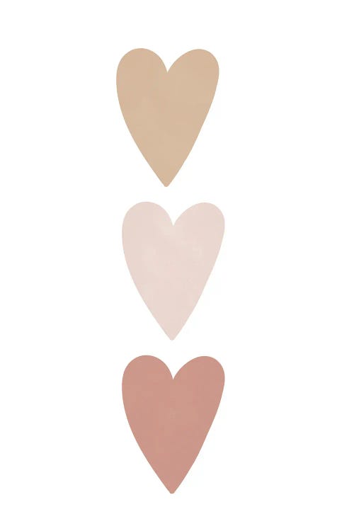 Neutral Hearts Canvas Wall Art by Tiny Treasure Prints | iCanvas