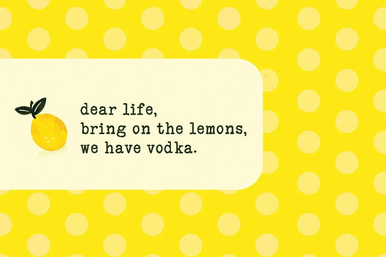 Vodka Lemon Canvas Wall Art by The Whiskey Ginger | iCanvas