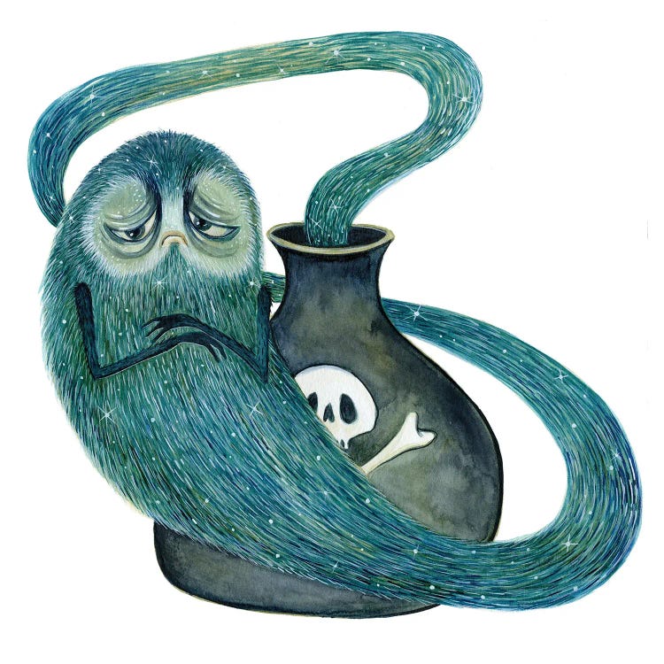 Monster In A Bottle Canvas Wall Art by TDow Thomas | iCanvas