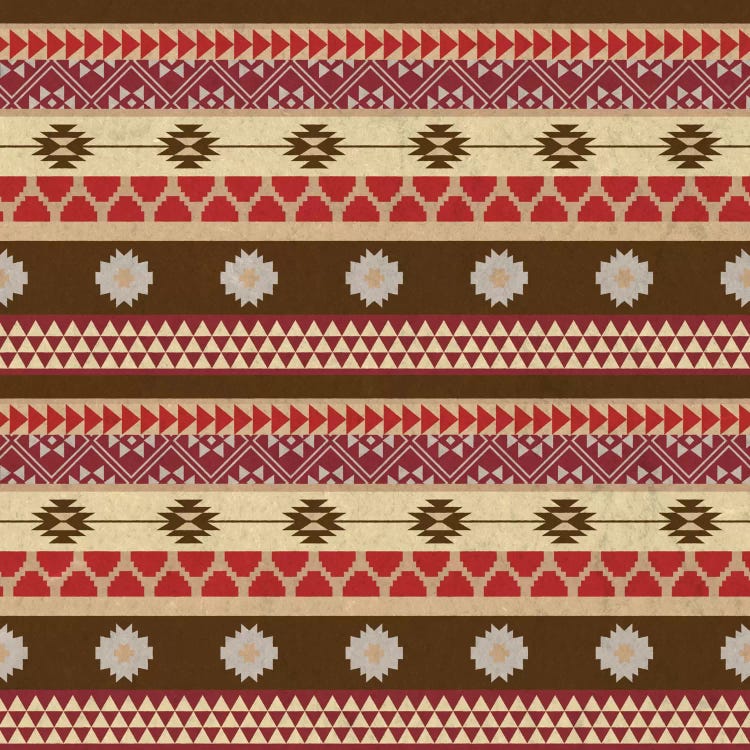 Brown & Red Tribal Pattern Canvas Wall Art by 5by5collective | iCanvas