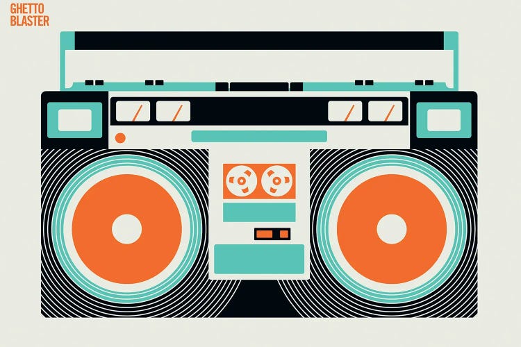 Icons - Ghetto Blaster Canvas Wall Art by Bo Lundberg | iCanvas