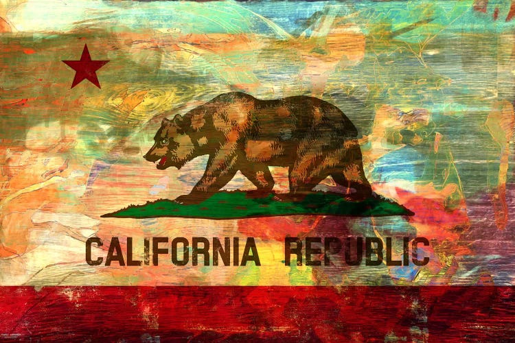 Pattern Fade California Flag Canvas - Canvas Wall Art | 5by5collective
