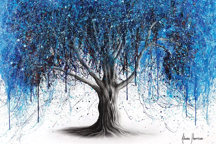 Blue Midnight Tree Canvas Wall Art by Ashvin Harrison | iCanvas